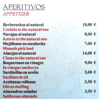 Menu Translations – FoodBarcelona